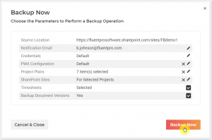 Backup and Restore Projects in Microsoft Project Online - FluentPro Software