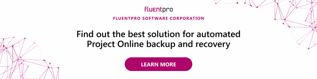 How To Restore Project Online Configuration Fluentpro Software
