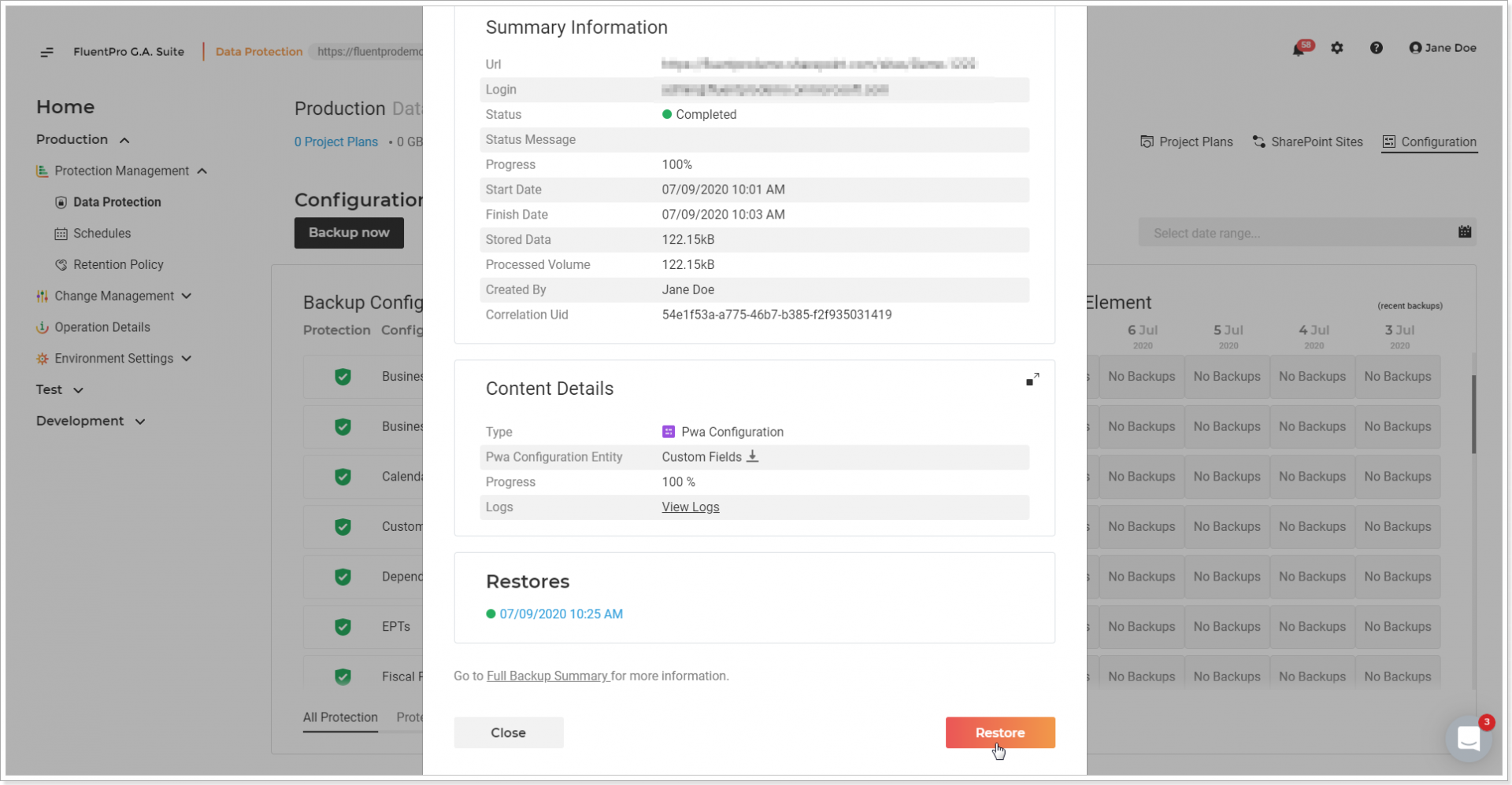 How to Restore Project Online Configuration - FluentPro Software
